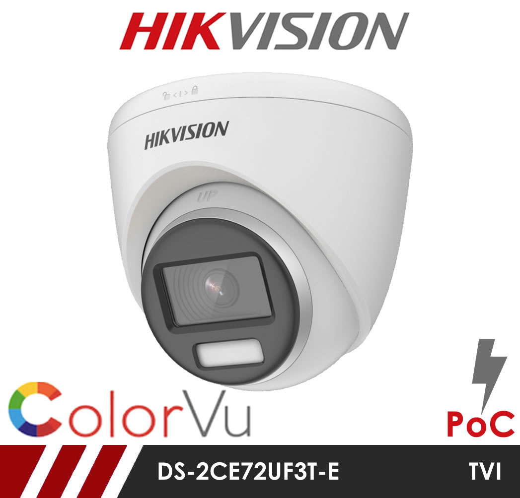 MIE CCTV: Hikvision 8MP DS-2CE72UF3T-E 2.8mm POC ColorVue Turret Camera up to 40m White Light ...